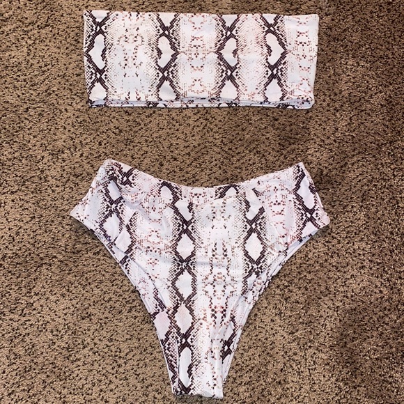 Swim | Snake Skin Bandeau Bathing Suit | Poshmark